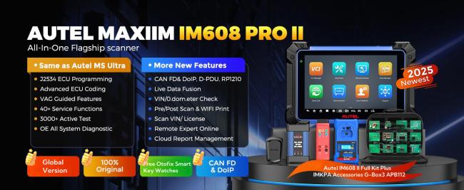 Autel MaxiIM IM608 PRO II Plus IMKPA Accessories with Free G-Box3 and APB112