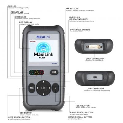 China Original Autel Maxilink ML529 OBD2 Scanner with Full OBD2 Function for sale