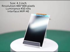 MIPI 40 Display LCD de alto brilho 4.3 polegadas Módulo TFT 480 * 800px 450nits