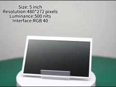480*272 Display LCD legível ao sol 500nits Display de 5 polegadas de alto brilho