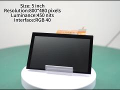 800*480px 5 polegadas painel LCD 450 Nits Exterior Ip65 touch screen monitor