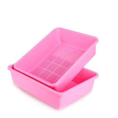 China Environmentally friendly reusable Ppink Sifting Cat Pan Litter Box for sale