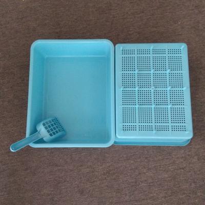 China Wholesale Custom Colorful Durable Eco-friendly PP Cat Litter Box with Litter Scoop Cat Litter Tray Cat Toilet for sale