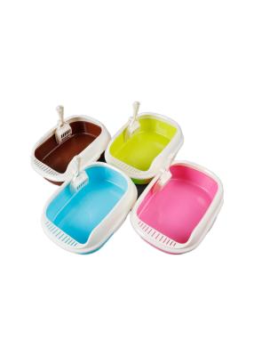 China Plastic colors Close Large Cat Litter Box wiith rim Toilet Tray for sale