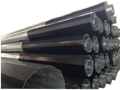 China 60FT Dodecagonal 1200KGF Load Transmission Galvanized Steel Pole for sale