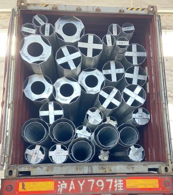 China 69KV 80FT veelhoekige gegalvaniseerde elektrische stalen paal for sale
