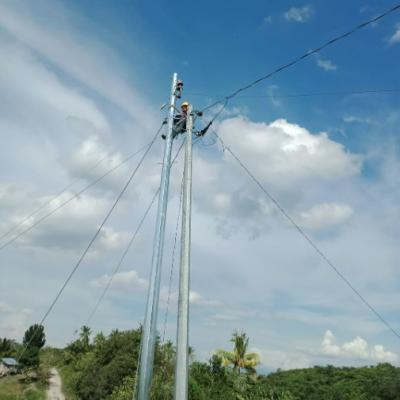 Cina Tipo di sepoltura Polo di acciaio elettrico ASTM A123 Distribuzione del polo elettrico galvanizzato in vendita