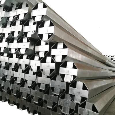 중국 Q235 전기 강철 기둥 45FT 오브헤드 전력 라인 팔각형 진열 강철 기둥 판매용