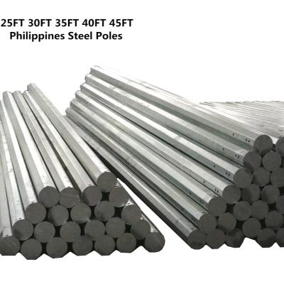 China 30FT 500KGF Metalen nutspool Q355 Filipijnen Nea Standard gegalvaniseerd staalpool for sale