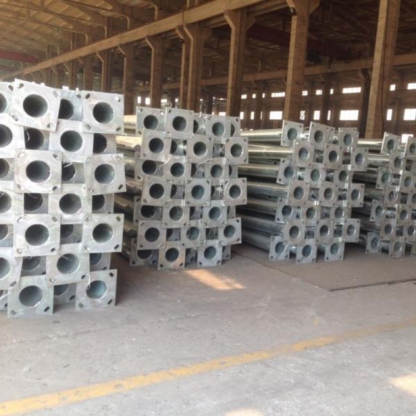 Quality 7.6M 3mm Steel Lighting Pole Single Arm Galvanized Metal Light Pole for sale