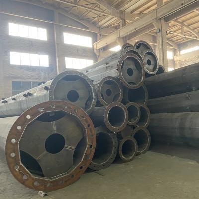 China Galvanized 15M Wind Power Pole Tower Wind Turbines Steel Transmission Pole for sale