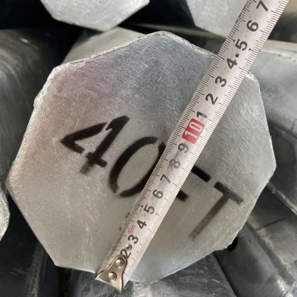 Quality 15kv Power 2.75mm Distribution Steel Pole Octagon Shape 40FT Galvanized Pole for sale