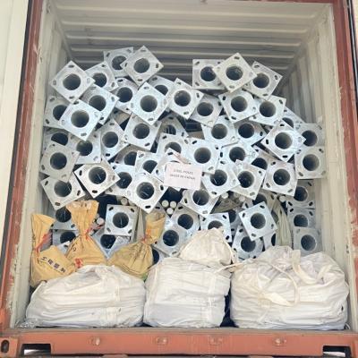 China 20FT 25FT Railway Steel Lighting Pole Round Galvanized Lamp Post for sale