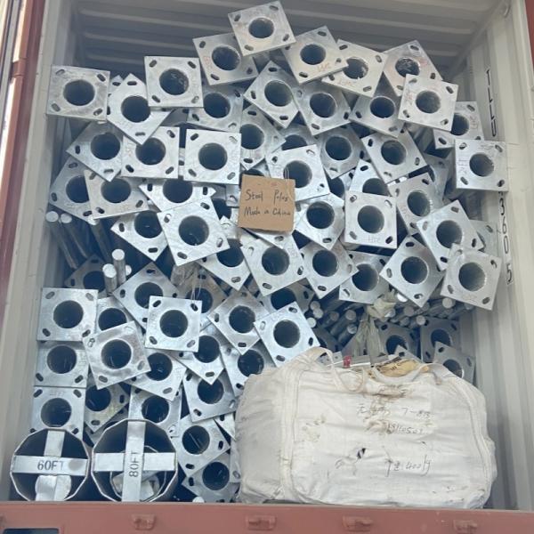 Quality Q235B Customized 25FT Single Double Arm Galvanized Steel Lamp Pole for sale