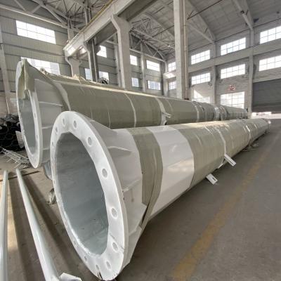 China 20M To 40M Polygonal High Mast Powder Coating High Mast Light Pole for sale