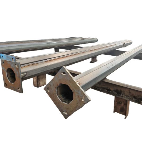 Quality 7M Octagonal Steel Lighting Pole Galvanized Lamp Q355B Metal Street Light Pole for sale