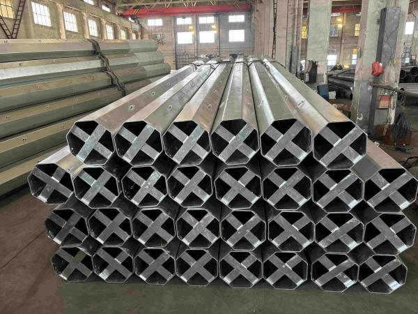 Quality 85FT Polygon 69kv Electric Steel Pole For Transmission Line for sale