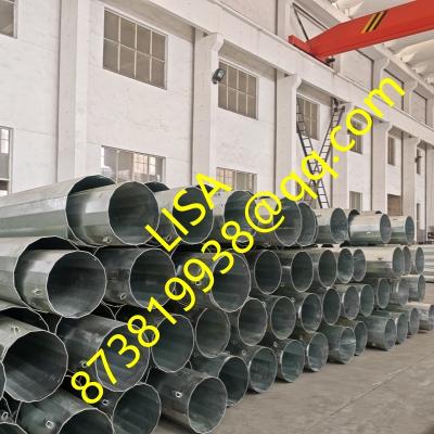 Cina Hongxin Direct Embedded Conical Tubular 450MPa Galvanized 85FT Steel Pole con 2 Segmenti in vendita