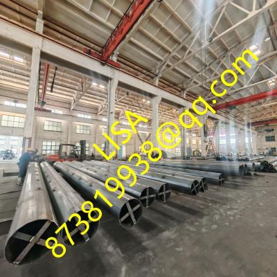 Cina Hongxin Direct Embedded Conical Tubular 450MPa Galvanized 85FT Steel Pole con 2 Segmenti in vendita
