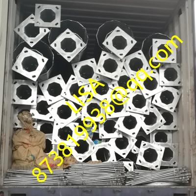 中国 6M シングルアーム Q235 ホットディップ 3mm 厚のオクタゴナル・ステール・ライトポール 販売のため