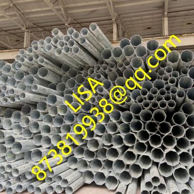 China 9M Octagonal Distribution Steel Pole with Hot Dip Galvanized Top and Bottom Caps for sale