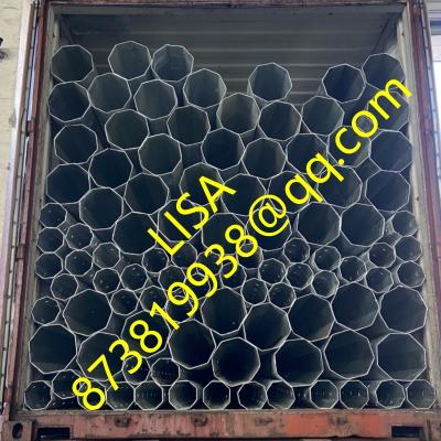China 9M Octagonal Distribution Steel Pole with Hot Dip Galvanized Top and Bottom Caps for sale