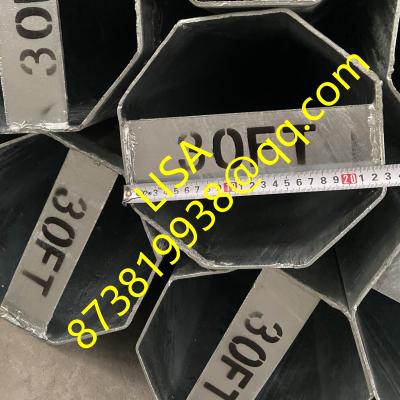 Китай 30FT прямо заложенный октагональный стальной столб с оцинкованным полем 500KGF Металлический полезный столб с сварной верхней крышкой и нижней подшипниковой пластиной продается