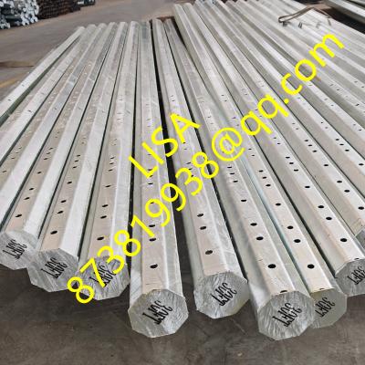 China S355JR 30FT Distribution Steel Pole Hot Dip Galvanized Octagonal Direct Buried Steel Poles for sale
