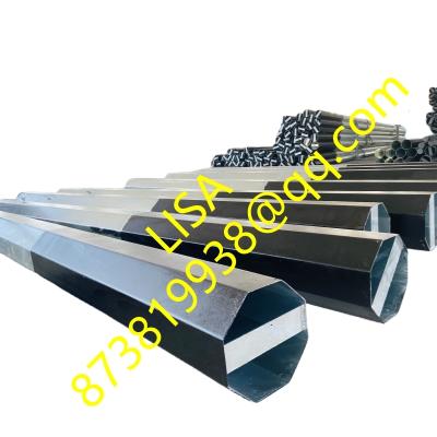 Китай 45FT Черная смола битумная краска Противокоррозионная защита Два сегмента Восьмиугольный горячее погружение оцинкованный электрический распределительный стальной столб с 1000KGF конструктивной нагрузкой продается