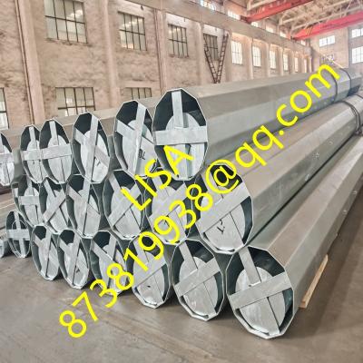 China 70FT Dodecagonal Hot Dip Galvanized Steel Transmission Pole for Power Transmission Lines for sale