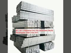8FT 10FT Filipinas Ferro Braço Cruzado Galvanizado Elétrico Retangular Utilidade Polo Braço Cruzado