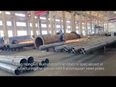 75ft polygonale stalen transmissiepool 69KV Filippijnen gegalvaniseerde industriële stalen polen