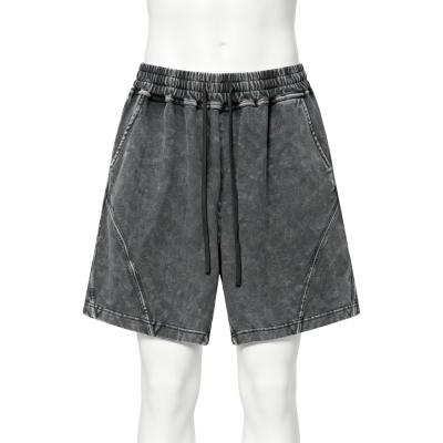 China Snow Wash Sports Sweat Shorts Drawstring 100% Cotton Sweat Shorts For Men for sale