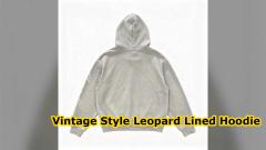 Vintage Leopard Lined Oversized Hoodie for Men