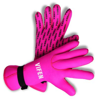 China 2.5MM scuba diving gloves nonslip diving gloves, neoprene scuba gloves pattern design pink color for sale