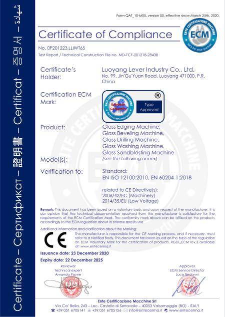 CE - Luoyang Lever Industry Co.,Ltd