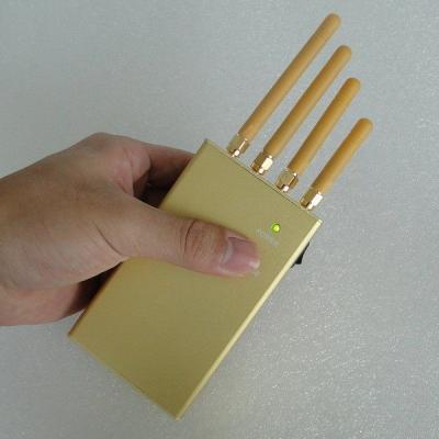 China Jammer,Cellphone jammer, gps jammer,Golden Color 4 Antennas 3 watt Portable Cellphone GPS Jammer for sale