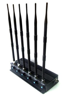 China Jammer,Cellphone jammer, Adjustable 6 Antennas 15W High Power WiFi, VHF, UHF and Cell Phone Jammer for sale