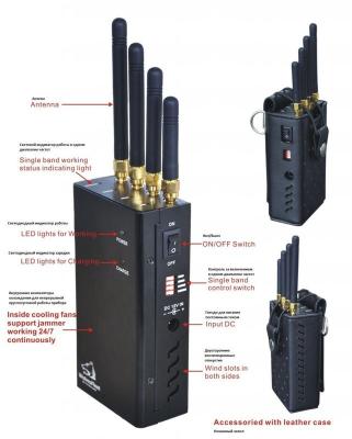 China Jammer,Cellphone jammer,wifi  jammer,4 Antennas Portable Cell Phone and WIFI Jammer With Dip Switch for sale