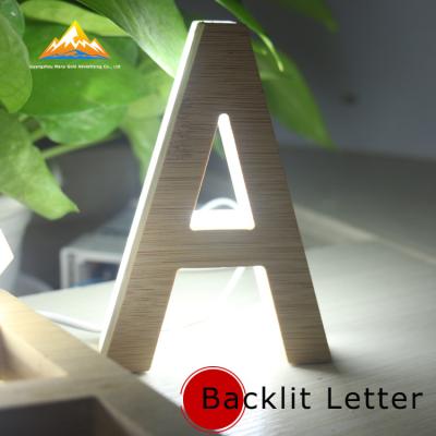 China Wooden Backlit Letter Sign Wooden Luminous Advertising Letters Hot Sale Backlit Letter Sign for sale