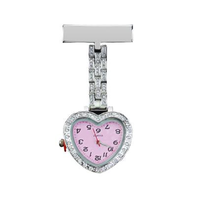 China Peach Heart Nurse Watch Heart-shaped Pocket Doctor Quartz Watches Brooch Medical Clock Dropshipping for sale