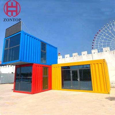 China Zontop Modern Luxury Quick Concrete Construction Complete Prefab 20ft Decorative Containers Homes House Prefab House for sale