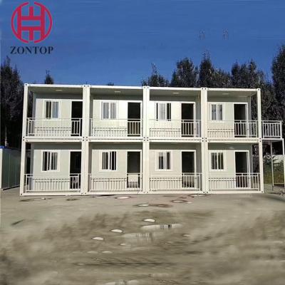 China Zontop Low Cost Best Quality Modern Design  Portable Well Camp Prefab Container House Home for sale