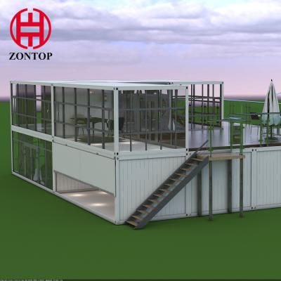 China Zontop China Prefabricated  Light Steel Structure Container Office Prefab House for sale