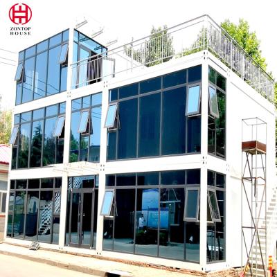 China Zontop China Storage Luxury Portable Prefabricated Beautiful Glass 40 Ft Stackable Prefab House Shipping Container Homes for sale