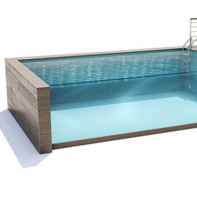Cina Densità di pannello acrilico 1,2 g/cm3 Piscina esterna in acciaio composito con macchina per piscine senza fine in vendita