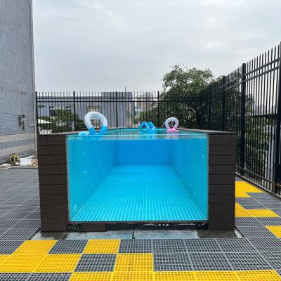 Cina Piscina per famiglie pannello acrilico prefabbricato sopra la piscina di terra con macchina di allenamento infinita in vendita