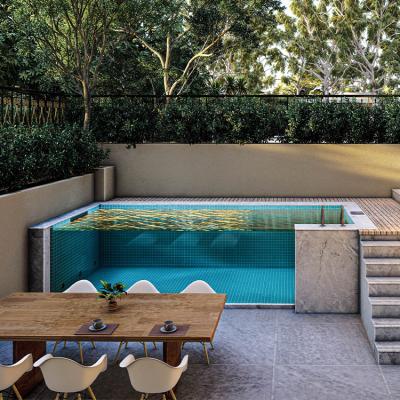 Cina Piscina per famiglie pannello acrilico prefabbricato sopra la piscina di terra con macchina di allenamento infinita in vendita
