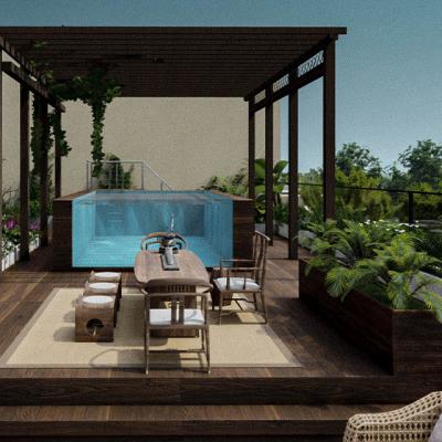 中国 AUPOOL プリファブプール アクリルパネル窓とFliterポンプの逆流 販売のため