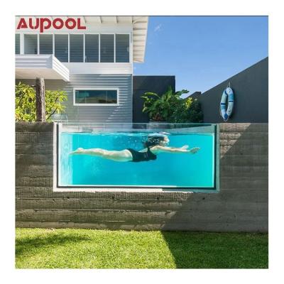 China Fácil de instalar piscina de contêineres infinitos Spa de natação com material de janela acrílica PMMA Lucite à venda
